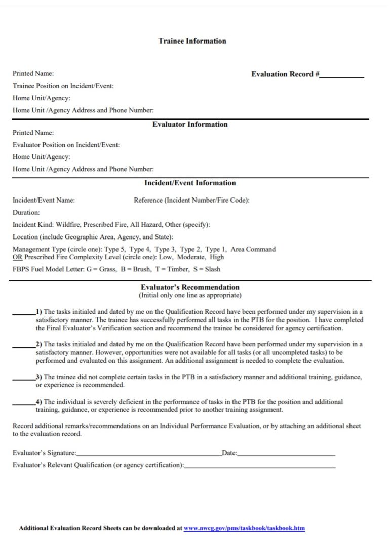 Blank Evaluation Template | Free Word and Excel Templates