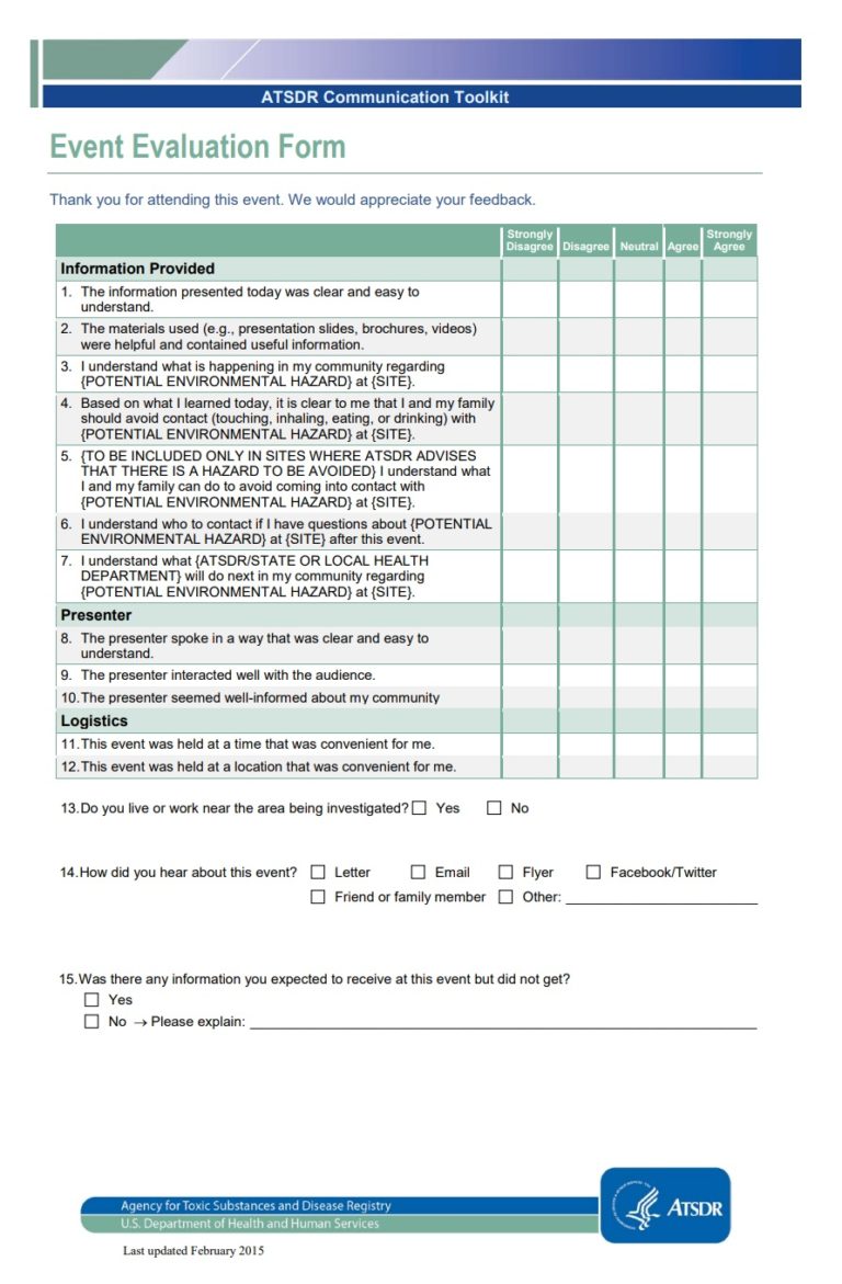 Event Evaluation Form | Free Word and Excel Templates