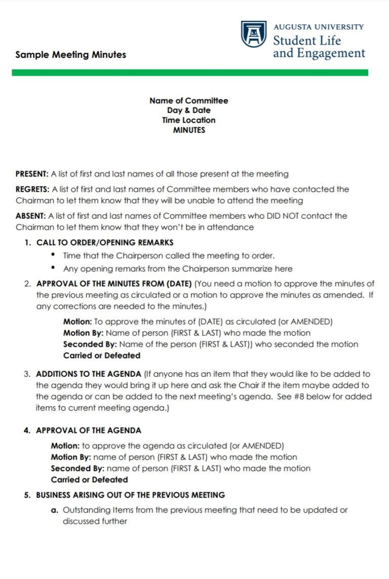 Meeting Minutes Template | Professional Word Templates