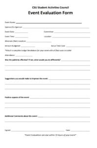Event Evaluation Form | Free Word and Excel Templates by AF