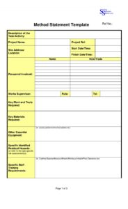 Method Statement Template | Free Word and Excel Templates