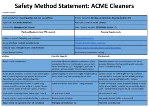 Method Statement Template | Free Word and Excel Templates
