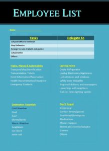 Employee List Template | Free Word and Excel Templates