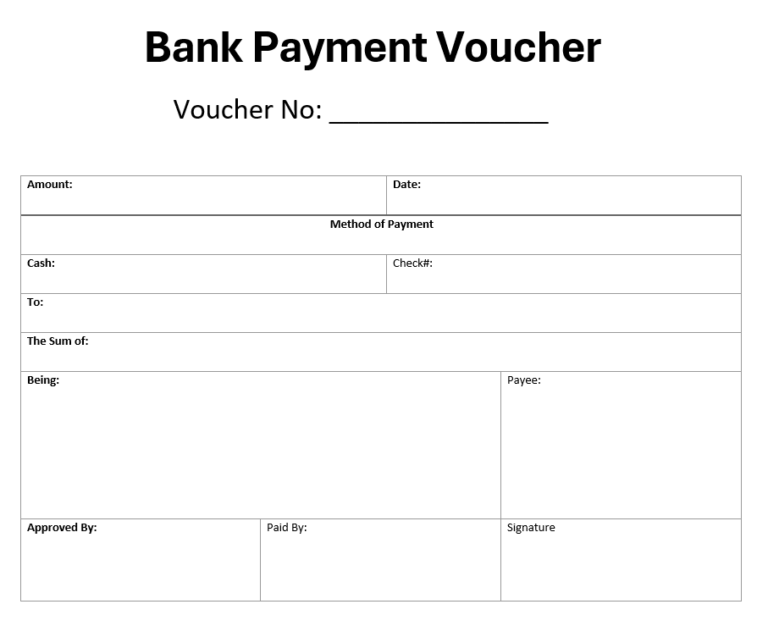 Bank Voucher Template | Free Word and Excel Templates